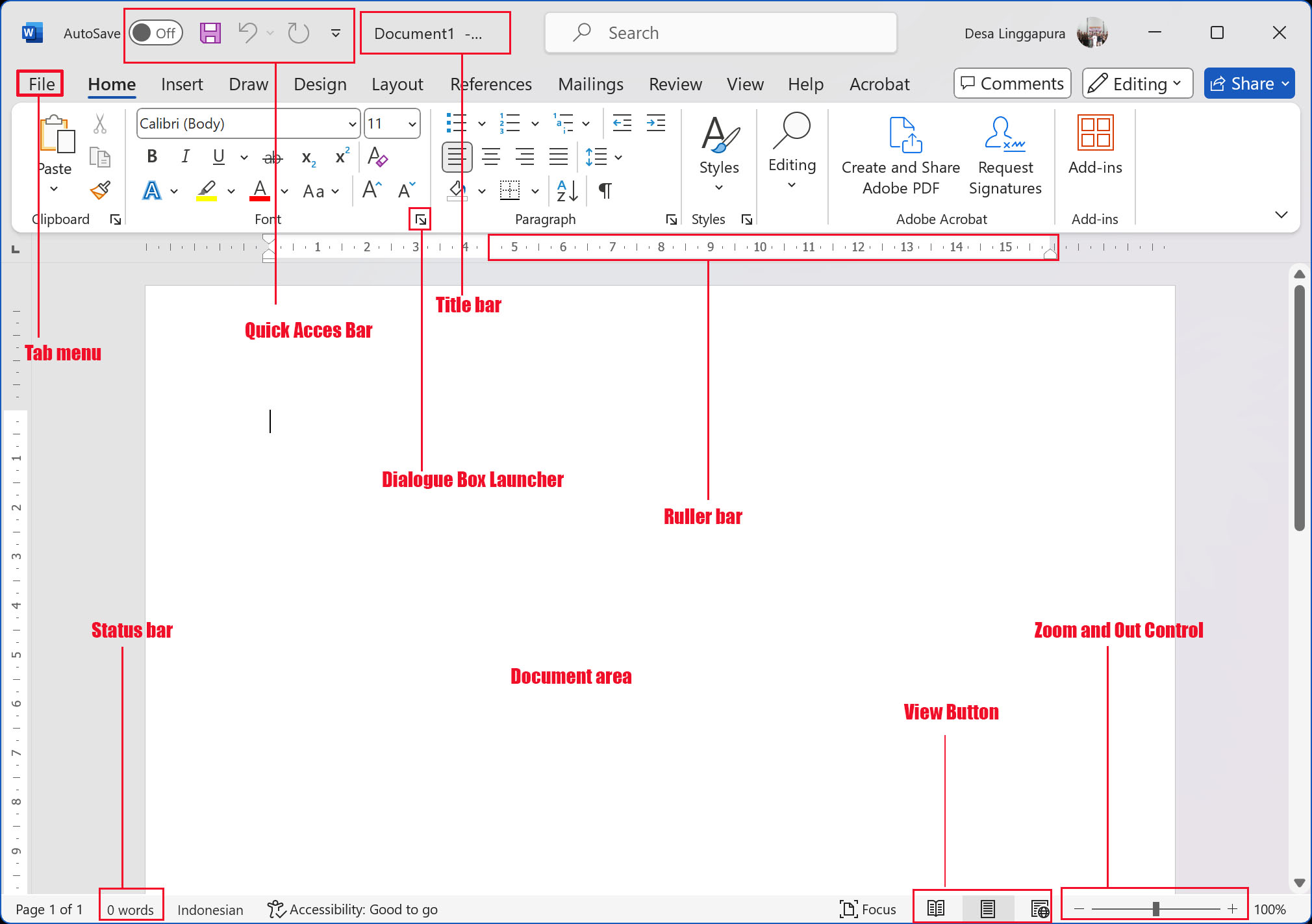 Fungsi Toolbar di Microsoft Word dan Nama-Nama Menunya