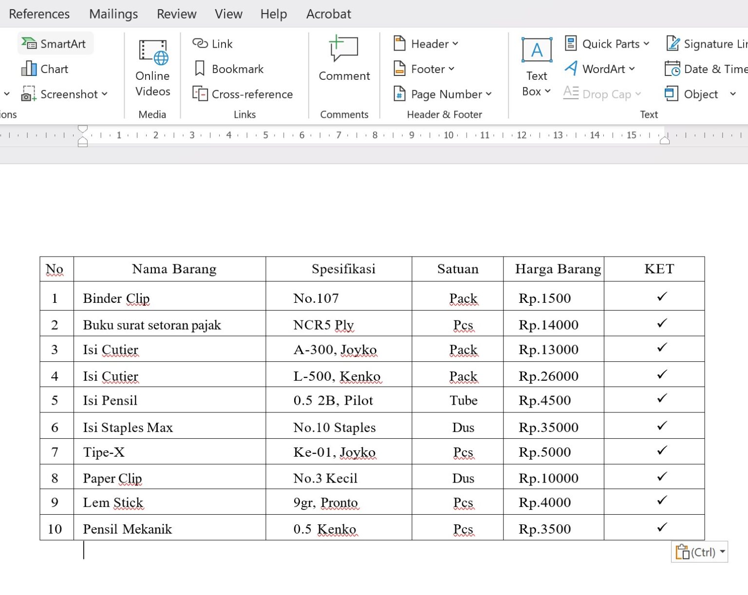 Cara Menambahkan Simbol Ceklis atau Tanda Centang di Microsoft Office Word