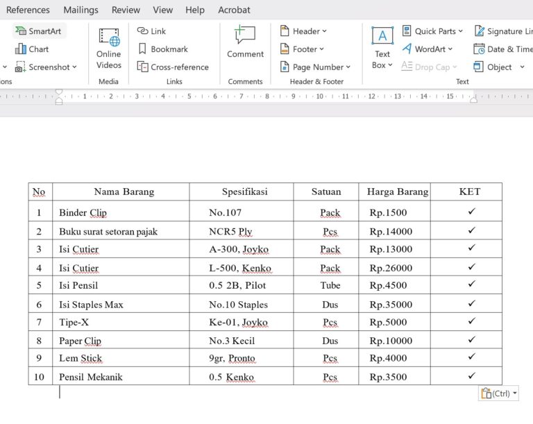 Cara Menambahkan Simbol Ceklis atau Tanda Centang di Microsoft Office Word