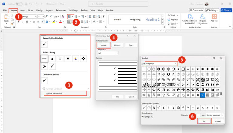 Cara Menambahkan Simbol Ceklis atau Tanda Centang di Microsoft Office Word