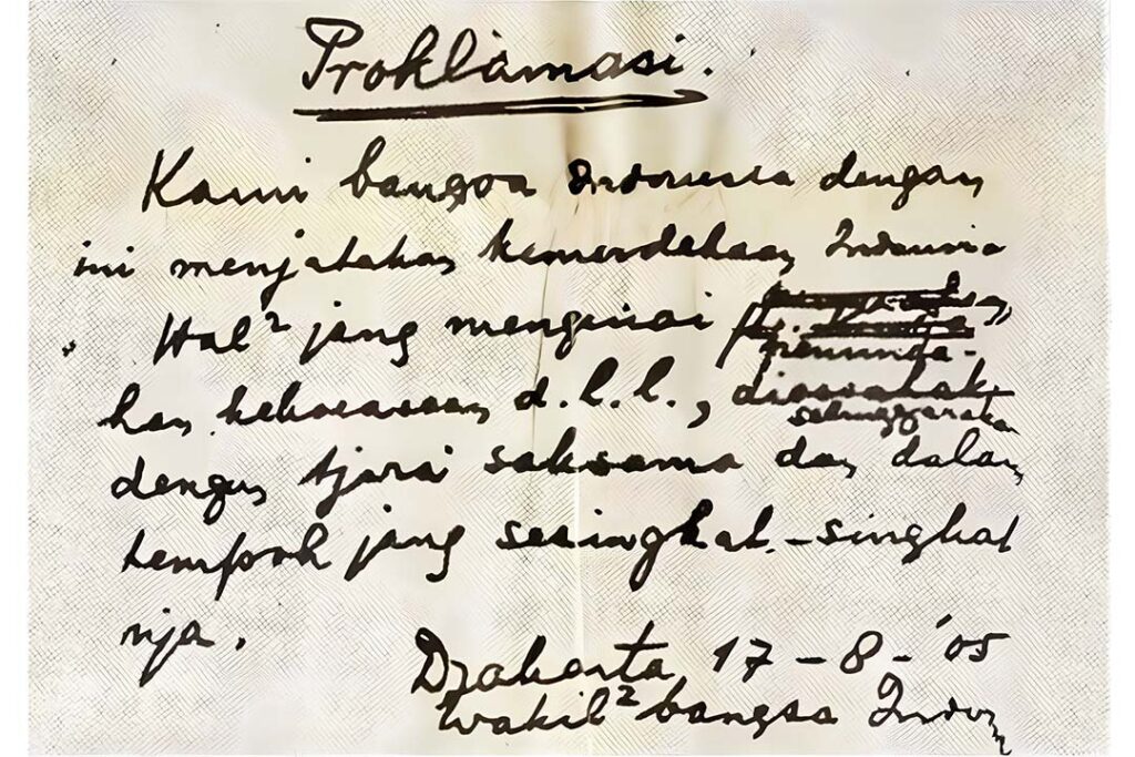 Teks Proklamasi Kemerdekaan RI Asli yang Ditulis Soekarno